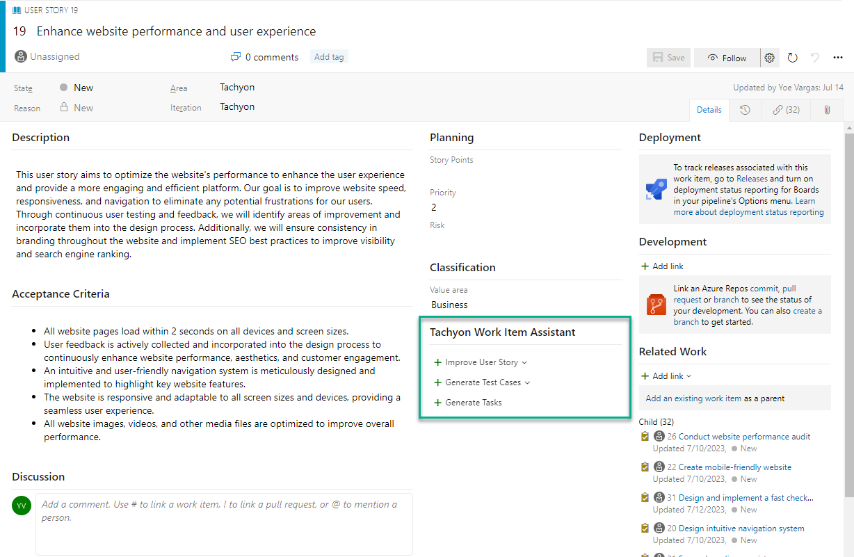 Tachyon GPT Work Item Assistant - Visual Studio Marketplace